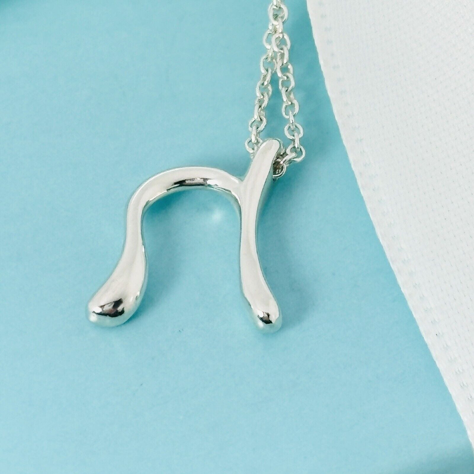 16" Tiffany Letter N Alphabet Pendant Chain Necklace by Elsa Peretti ...